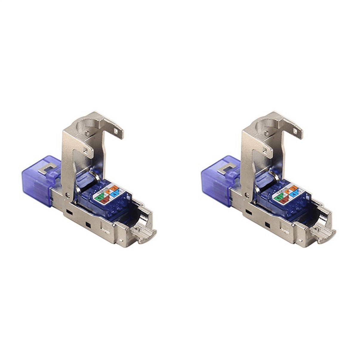 2X CAT8 RJ45 Connector Plug Without Crimping Tool CAT8 40Gbps 50U Zinc ...
