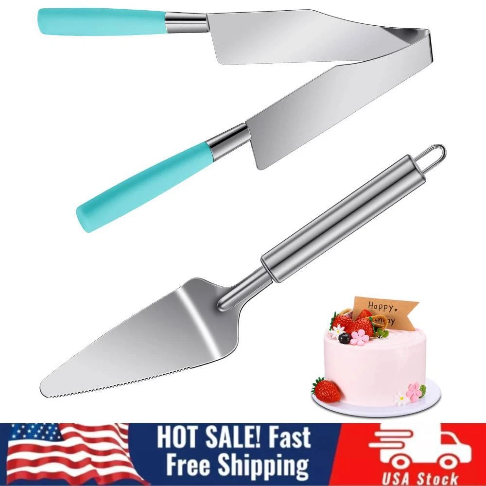 2X Cake Slicer Cutter Multi Function Cake Spatula Server Set For ...