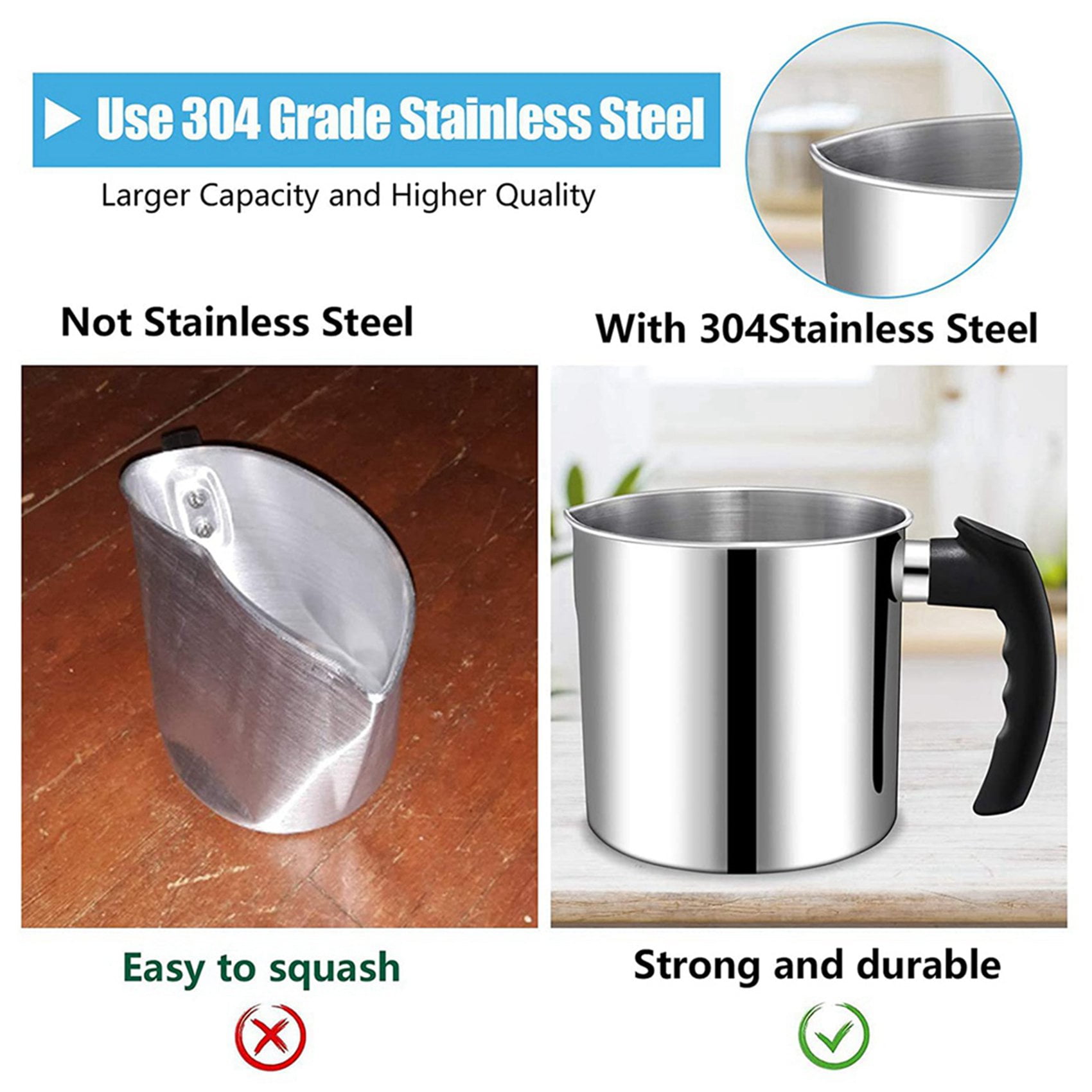 2X Candle Making Pouring Pot, 44 Oz Double Boiler Wax Melting Pitcher ...