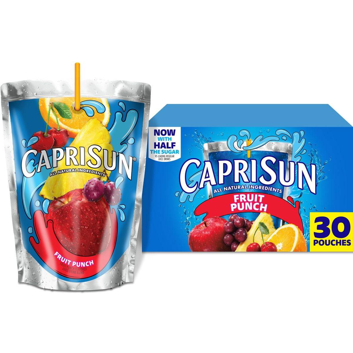 Capri Sun Fruit Punch Value Pack - 30pk/6 fl oz Pouches - Pack of 2 ...