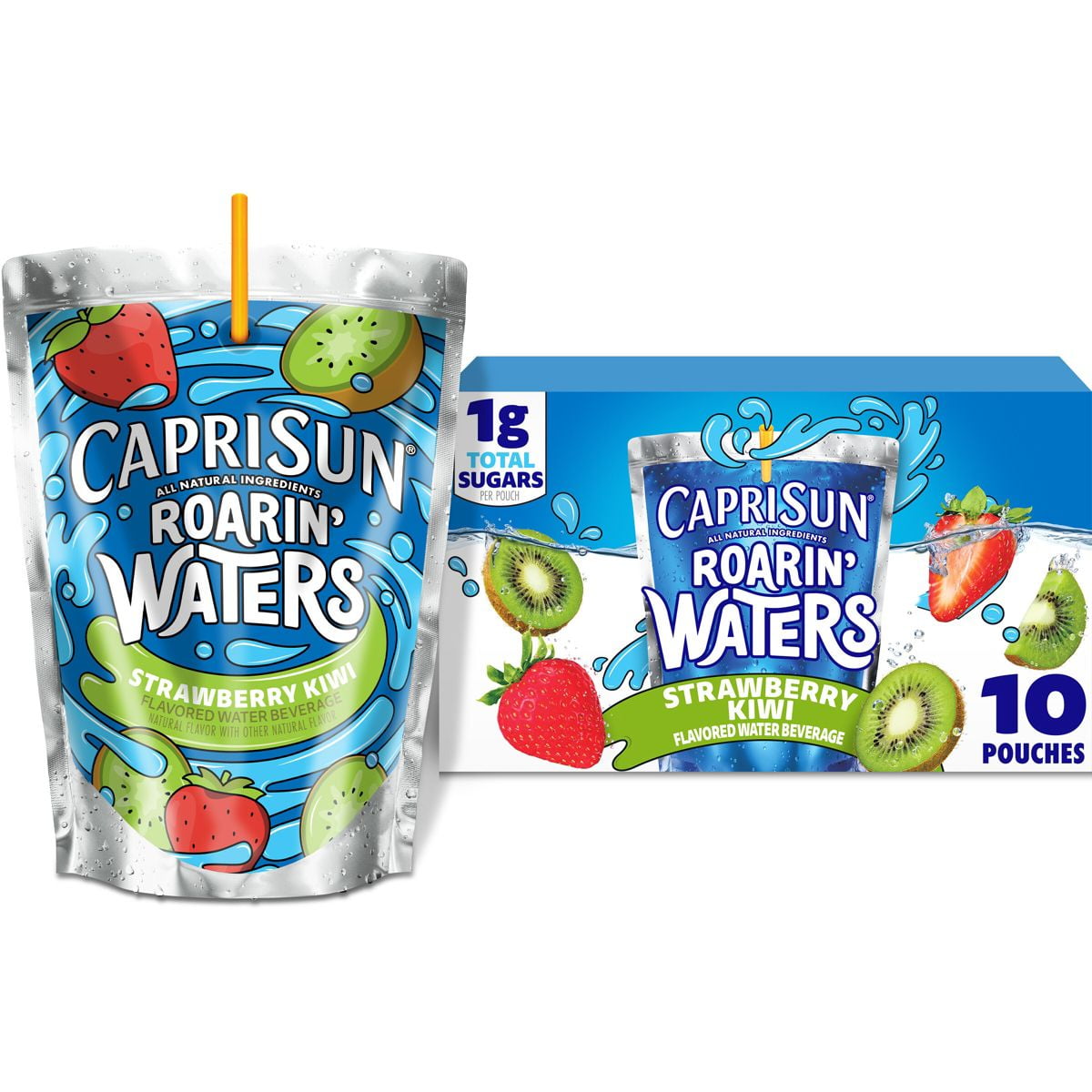 Capri Sun Roarin' Waters Strawberry Kiwi Juice Drinks - 10pk/6 fl oz Pouches - Pack of 2 ...