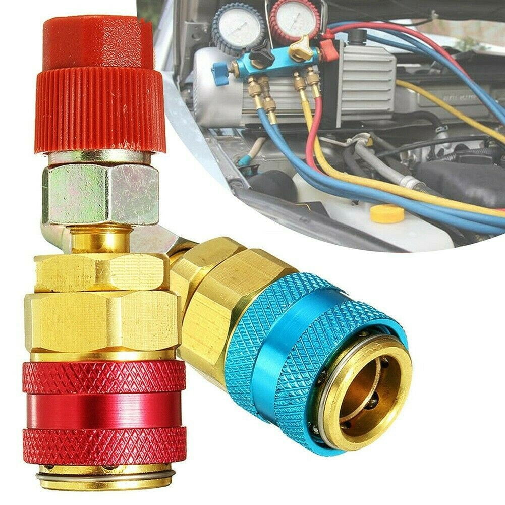 2X Car A/C Air Condition Low/High R134 Quick Coupler Extension Adapters ...