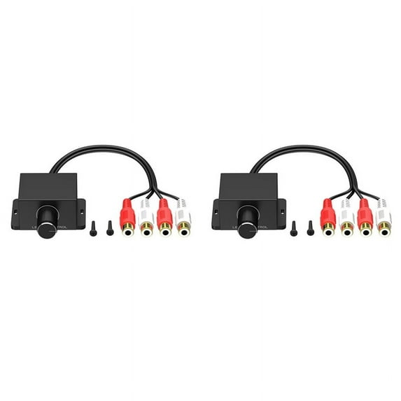 2X Car Audio Amplifier Bass Level Remote Volume Control Knob Male and ...