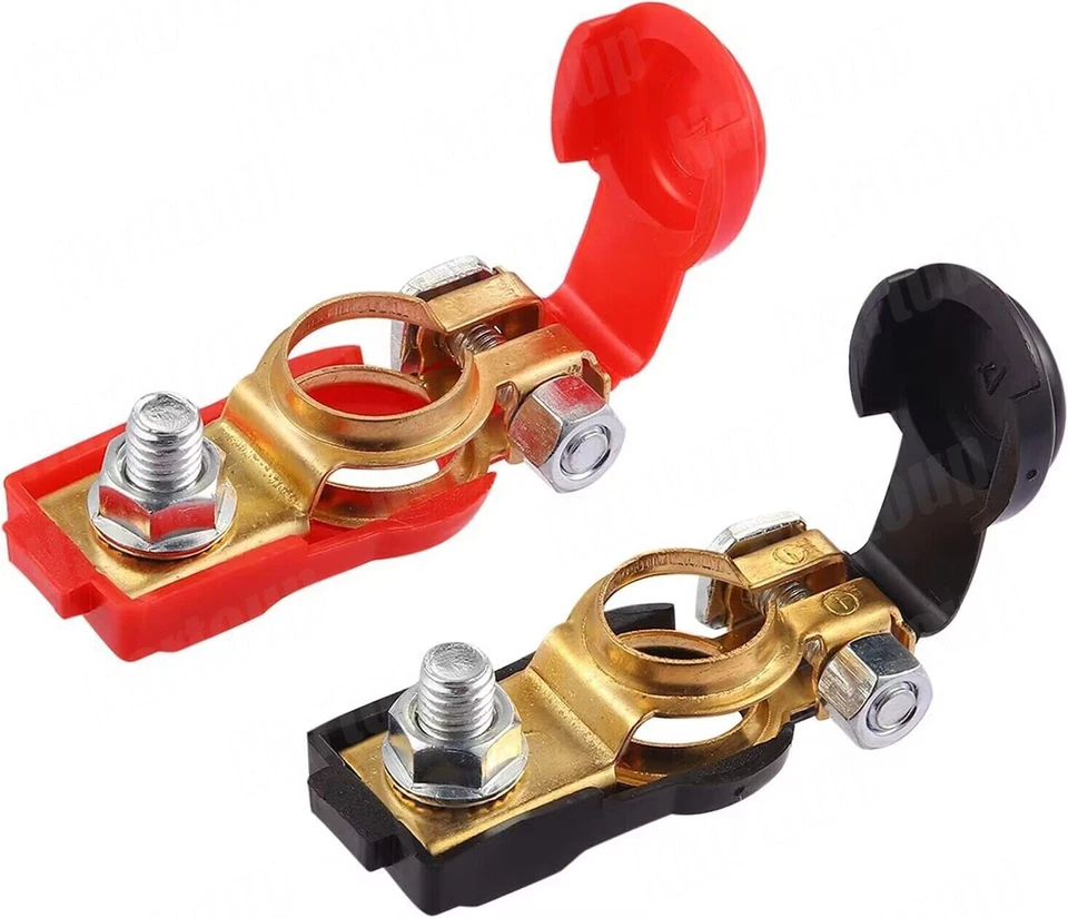 2X Car Battery Terminal Ends Clamp Clips Connector Positive Negative ...