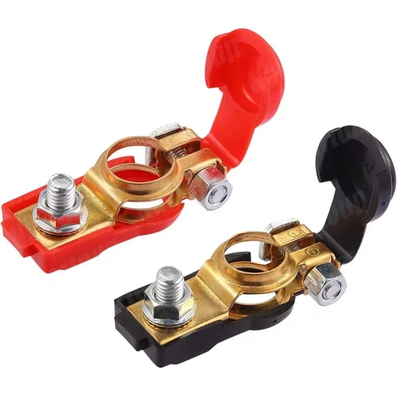2X Car Battery Terminal Ends Clamp Clips Connector Positive Negative ...