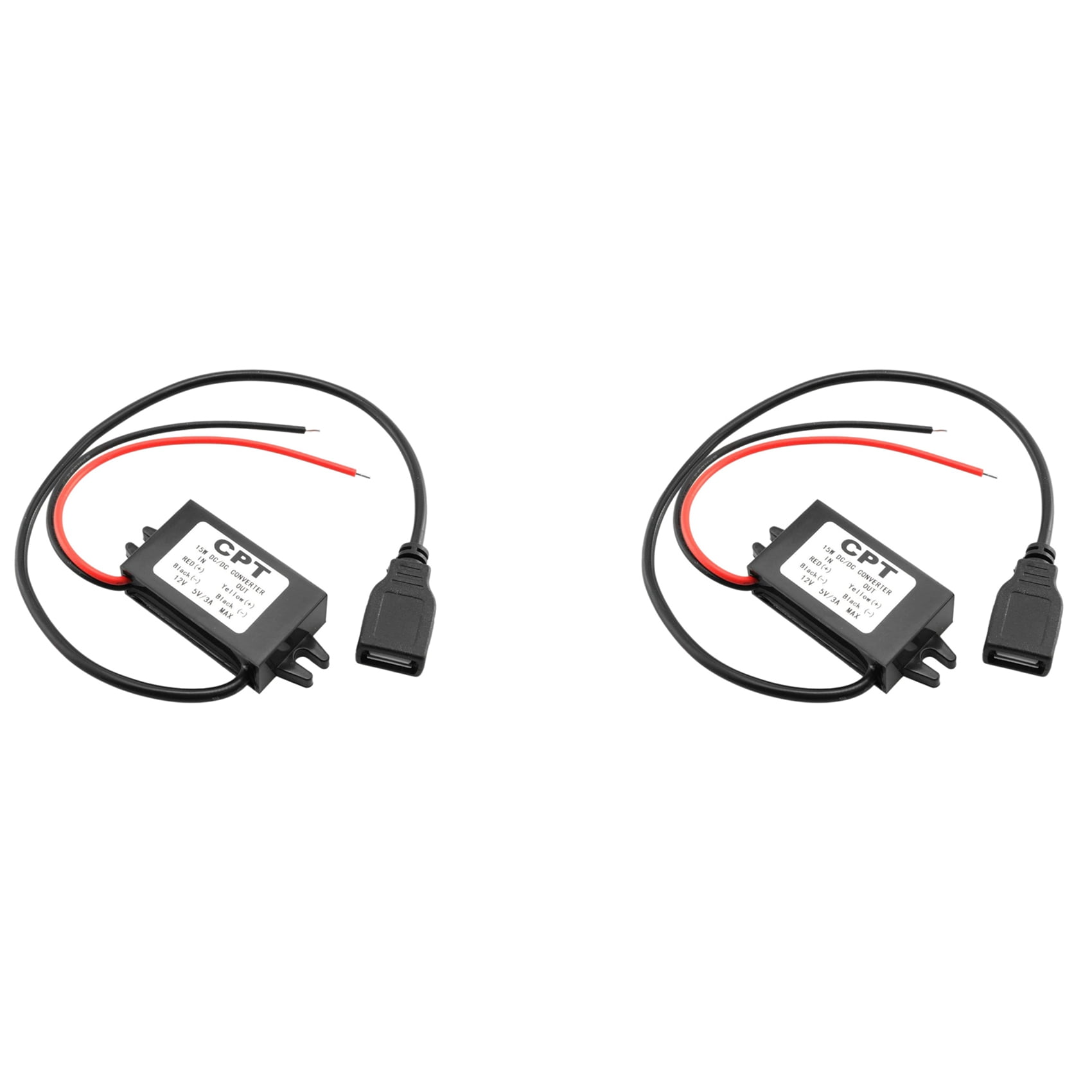 2X Car Converter DC 12V to 5V 3A Voltage Converter with Single USB ...