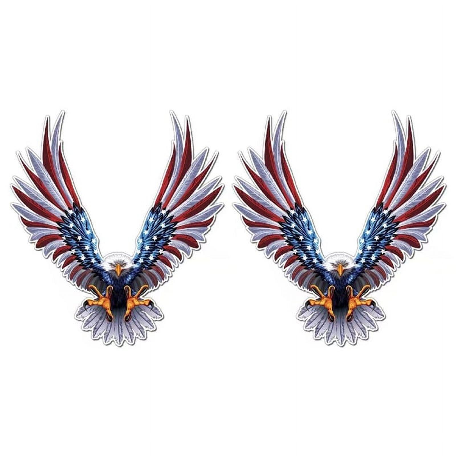2X Car Decal Flying Hawk Auto Truck USA Eagle PET Flag Sticker Hood ...