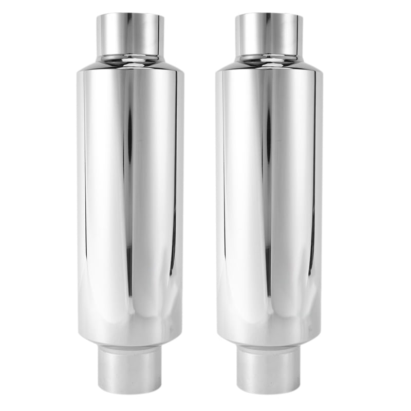 2X Car Exhaust Muffler 2.5 Inch Inlet Stainless Steel Universal ...