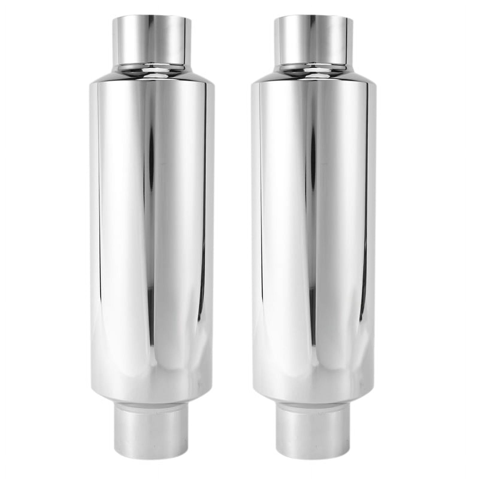2X Car Exhaust Muffler 2.5 Inch Inlet Stainless Steel Universal ...