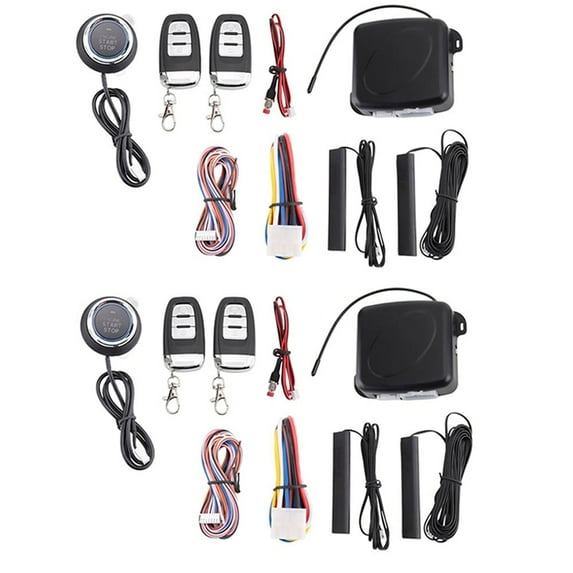 2X Car SUV PKE Keyless Entry Engine Start Alarm System Push Button ...