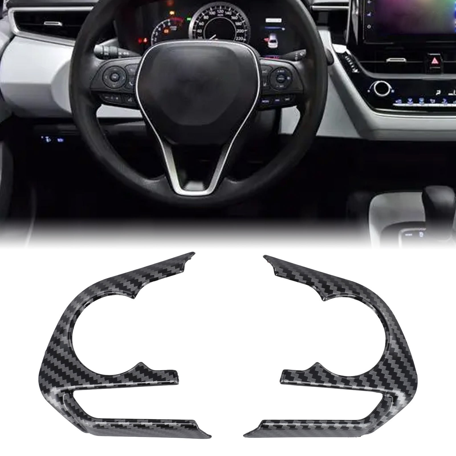 2X Car Steering Wheel Button Panel Cover Trim Sticker for Toyota for ...