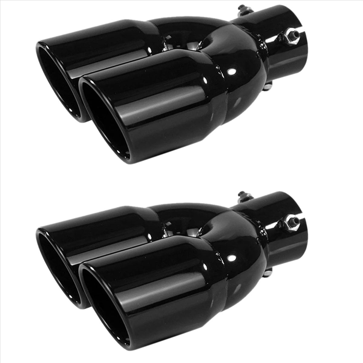 2X Car Universal Stainless Steel Tail Throat Car Exhaust Muffler 73 ...