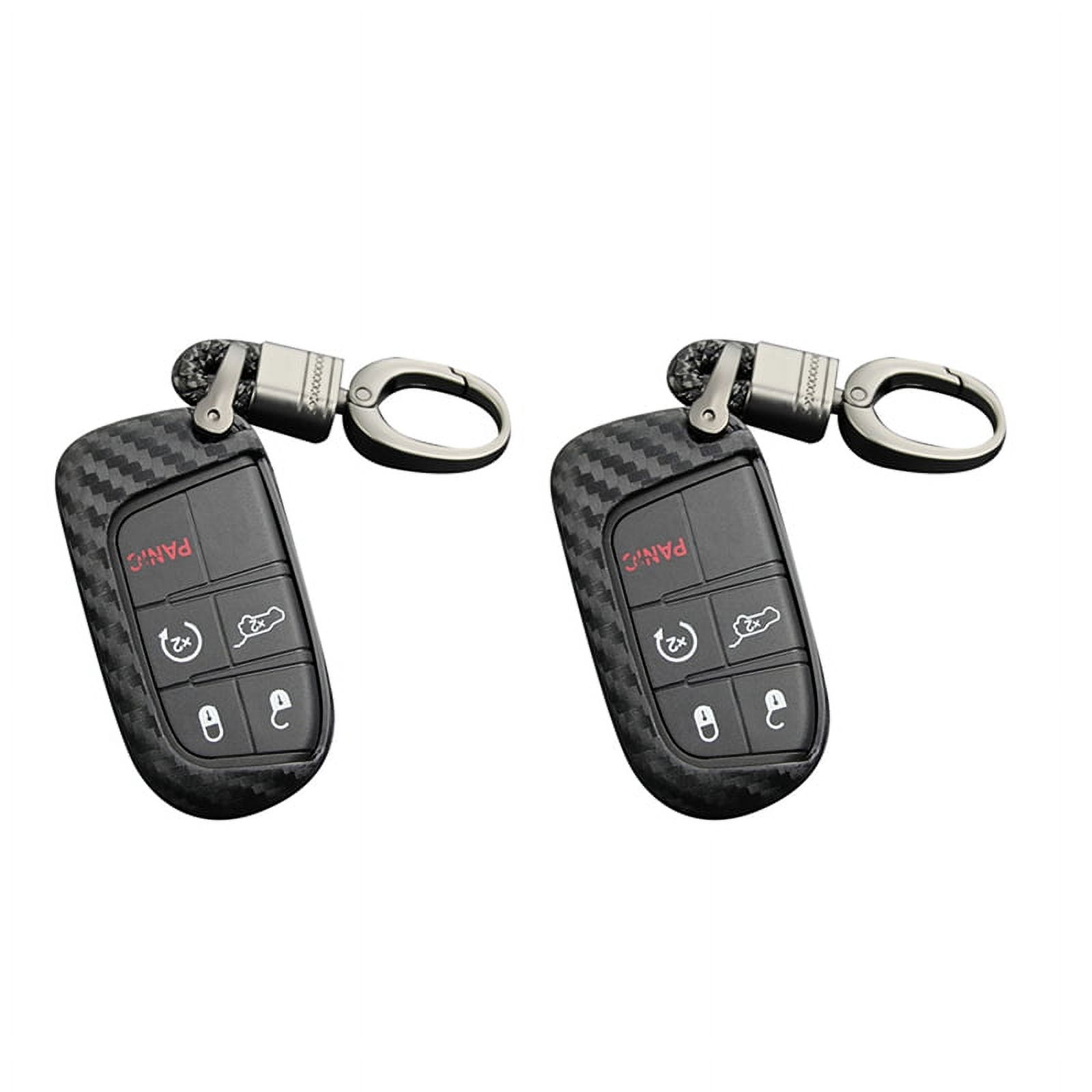 2X Carbon Fiber Smart Key Case Fob Cover Keychain Holder for Grand ...
