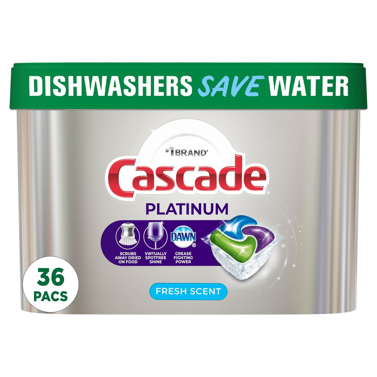 2X - Cascade Platinum ActionPacs Dishwasher Detergents - Fresh Scent ...