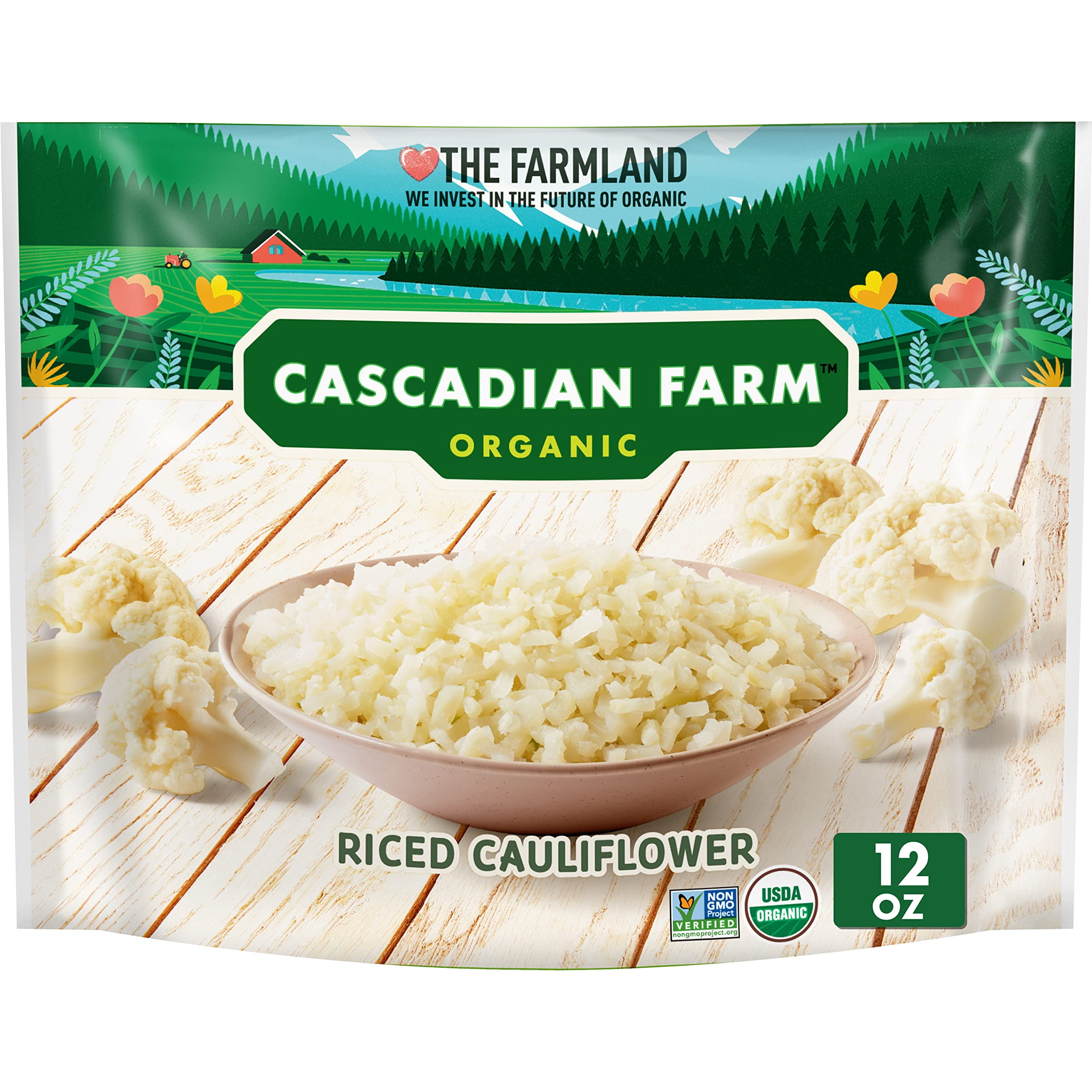 2X - Cascadian Farm Organic Riced Cauliflower, Frozen Vegetables, 12 Oz ...