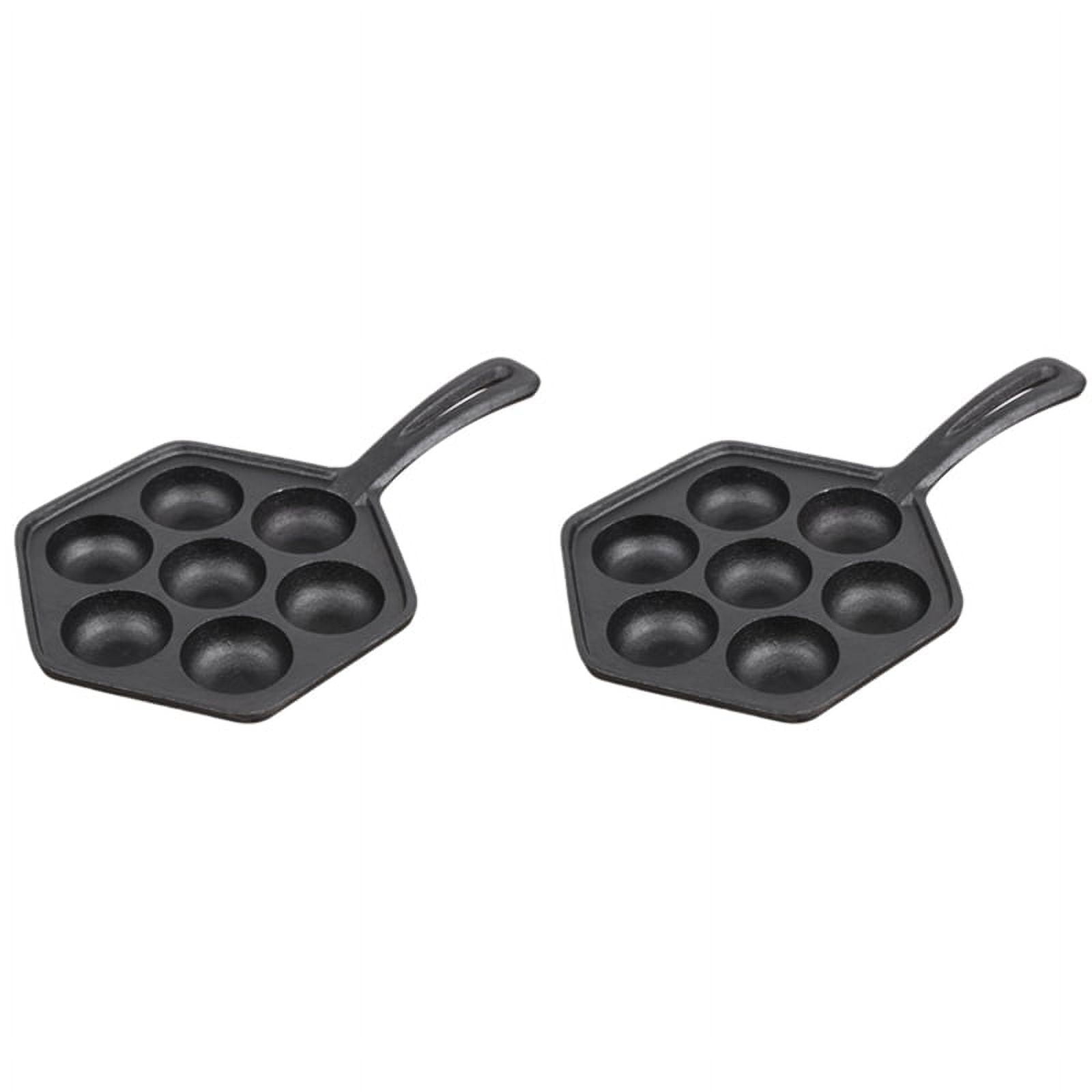 2X Cast Iron Stuffed Nonstick StuffedPancake Pan,Munk/Aebleskiver,House ...