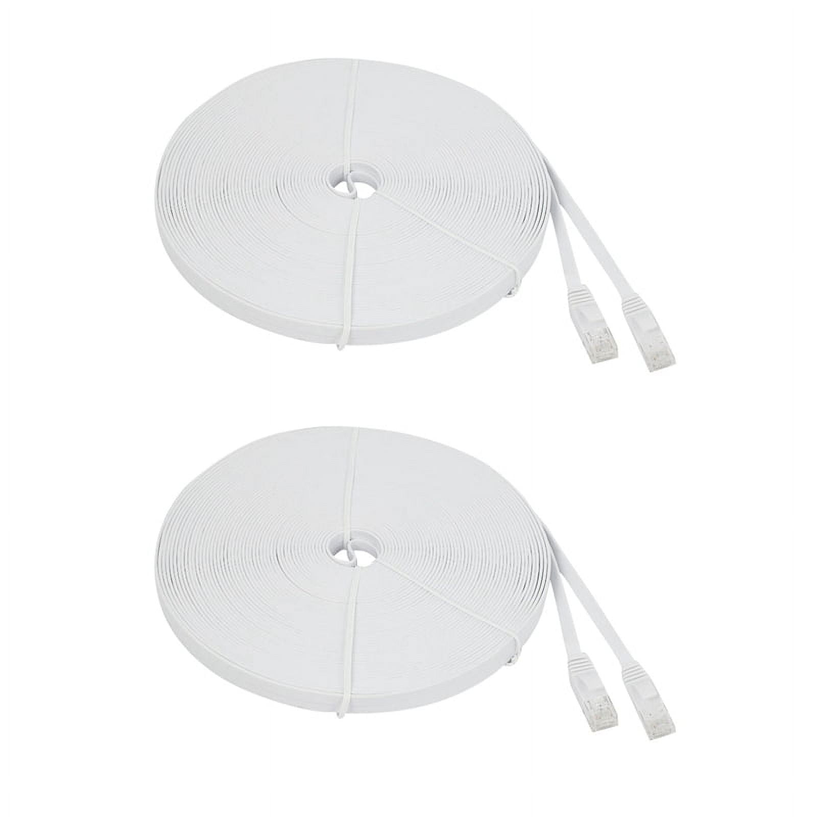2X Cat 6 Ethernet Cable 100 Ft (30 Meters) Flat Slim Long Internet ...