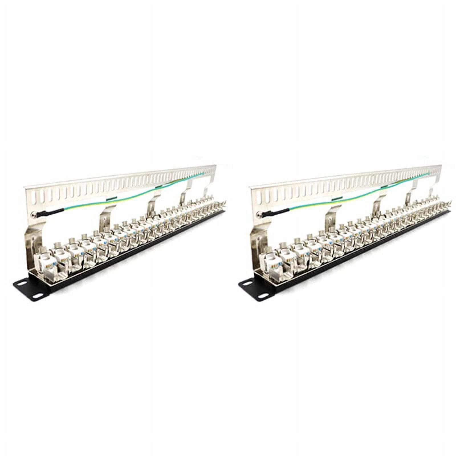 2X Cat7 Patch Panel 24Port CAT7/CAT6A Patch Panel Full Shielded Incl ...