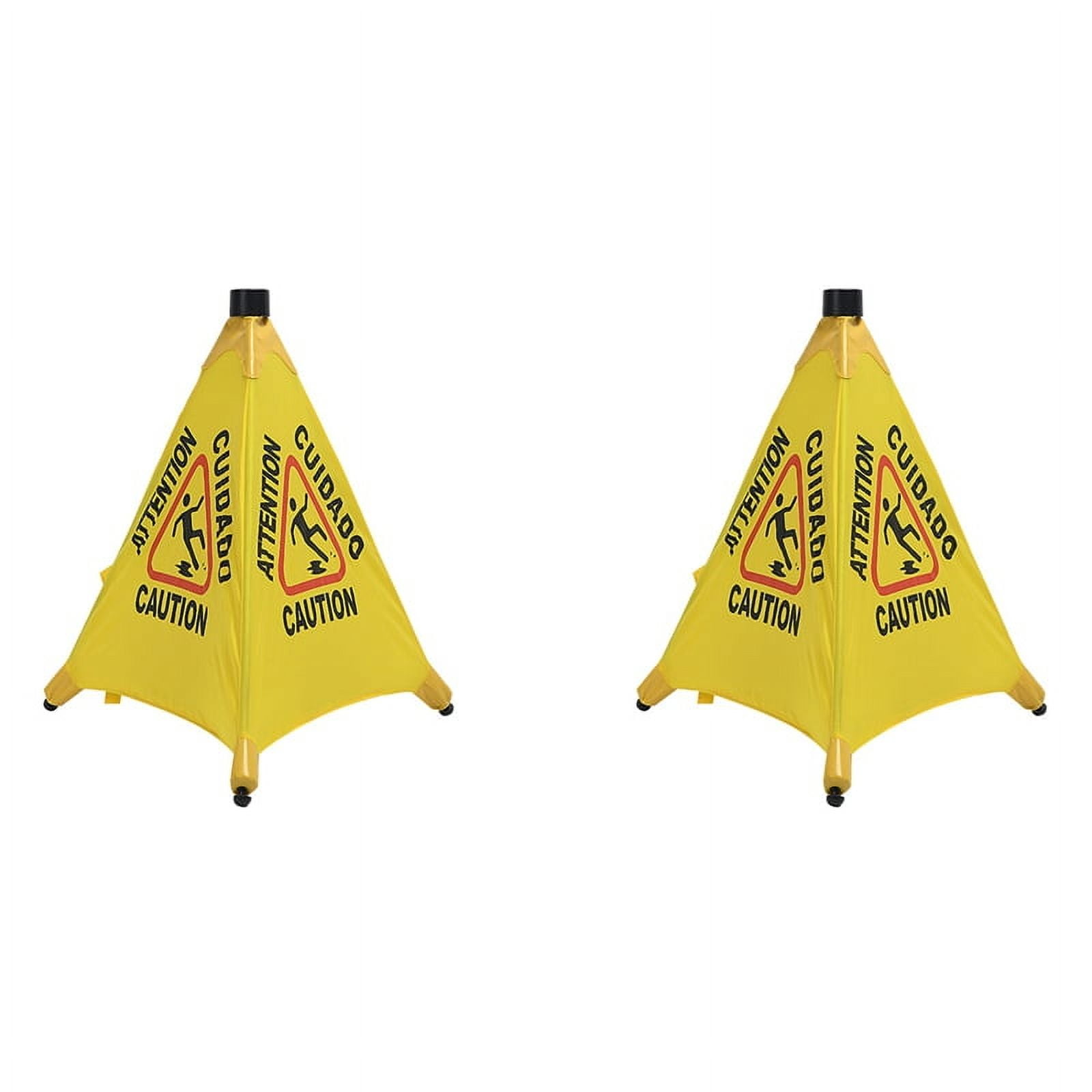 2X Caution Wet Floor Sign, Slippery When Wet Pops Up Sign, Wall Mounted ...