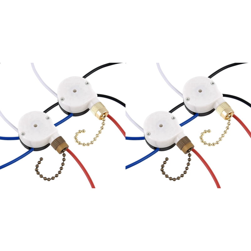 2X Ceiling Fan Switch Kit ZE-208S E89885 3 Speed 4 Wire Pull Chain ...