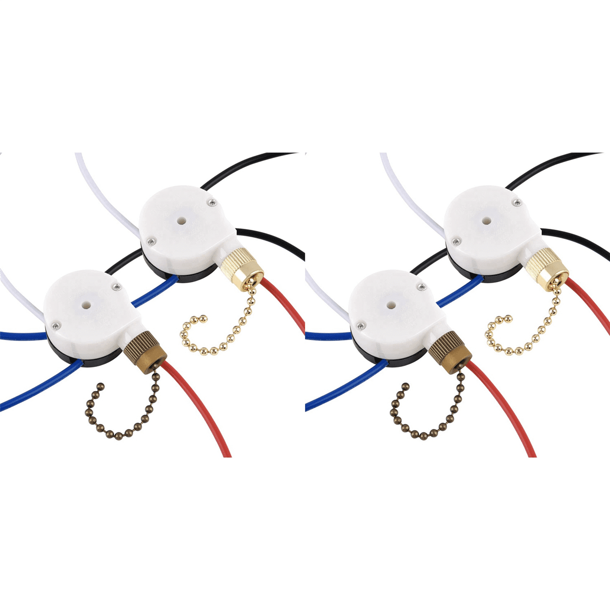 2X Ceiling Fan Switch Kit ZE-208S E89885 3 Speed 4 Wire Pull Chain ...
