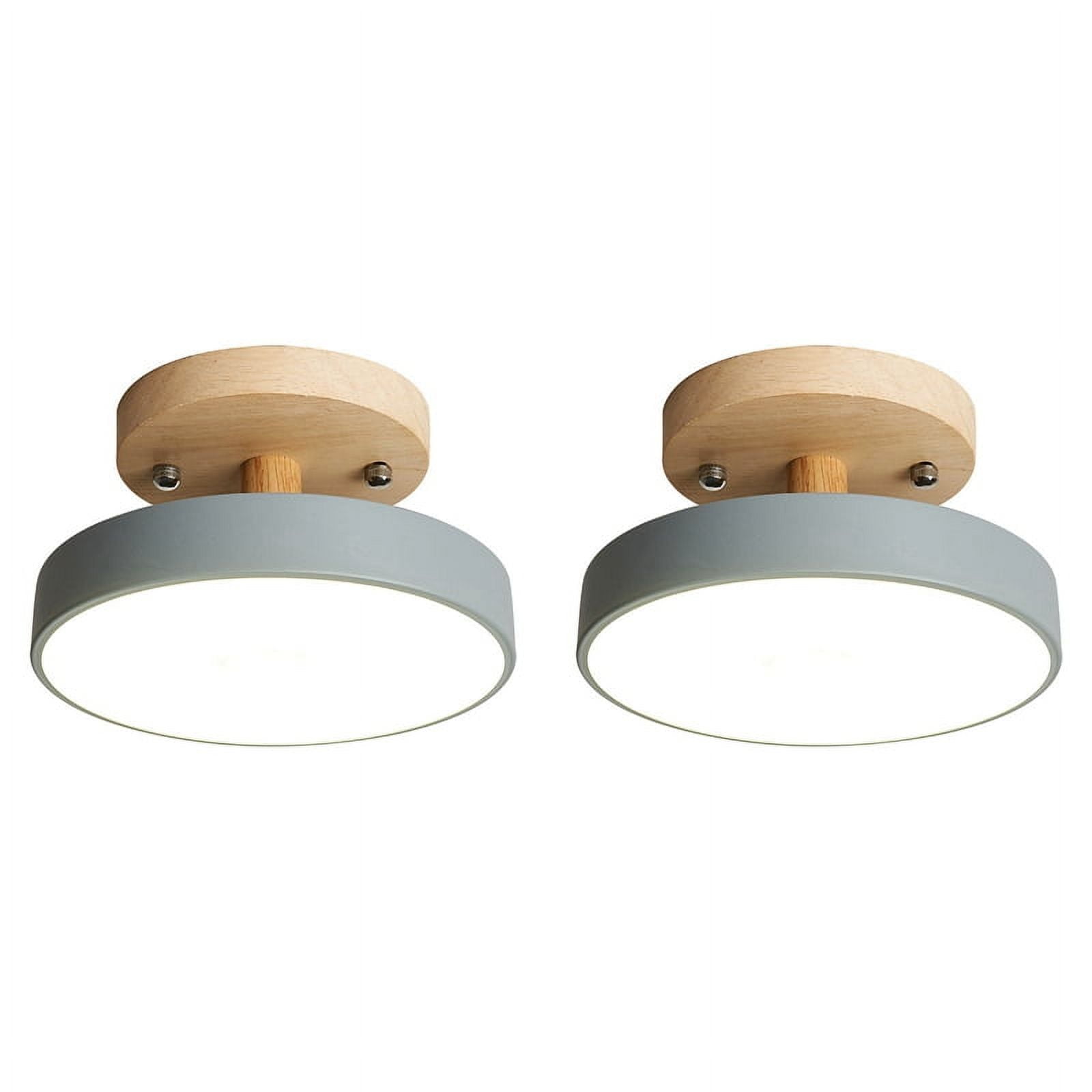 2X Ceiling Lights Modern LED Nordic Wood Lighting Fixture Indoor ...