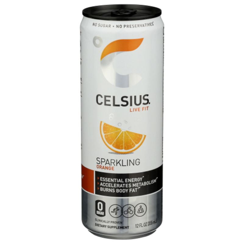 2X - Celsius Orange Sparkling Energy Drink 12 fl oz - Walmart.com