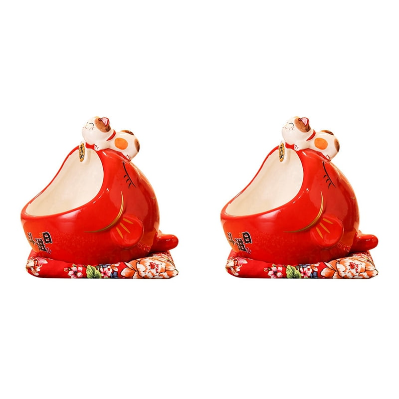 2X Ceramic Candy Box Cute Storage Box Money Box Chinese Home Decor for ...