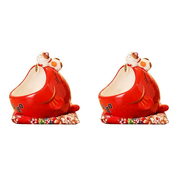 2X Ceramic Candy Box Cute Storage Box Money Box Chinese Home Decor for ...