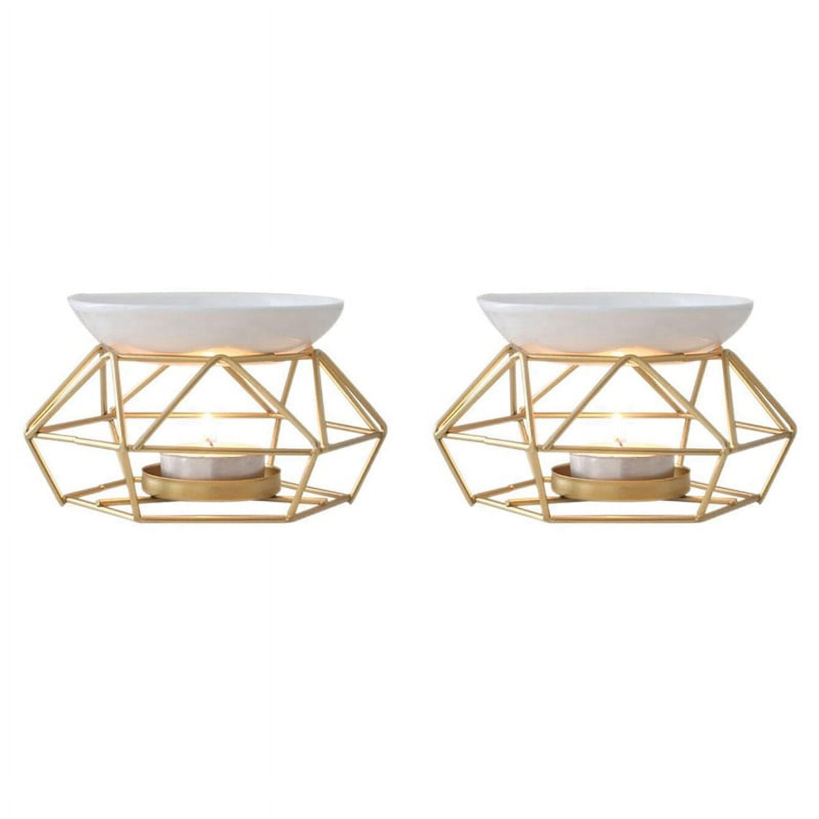 2X Ceramic Fragrance Lamp Essential Oil Burner Metal Burner for ...