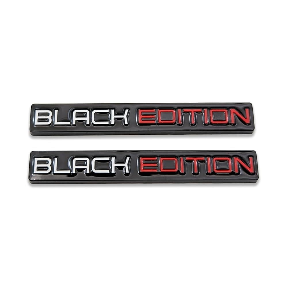 2X Chrome Metal Black Edition Logo Car Emblem Auto Badge 3D Premium ...