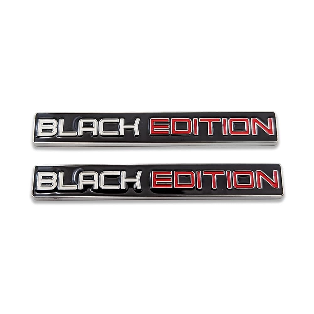 2X Chrome Metal Black Edition Logo Car Emblem Auto Badge 3D Premium ...