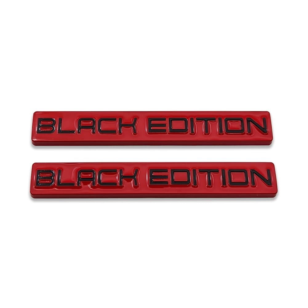 2X Chrome Metal Black Edition Logo Car Emblem Auto Badge 3D Premium ...