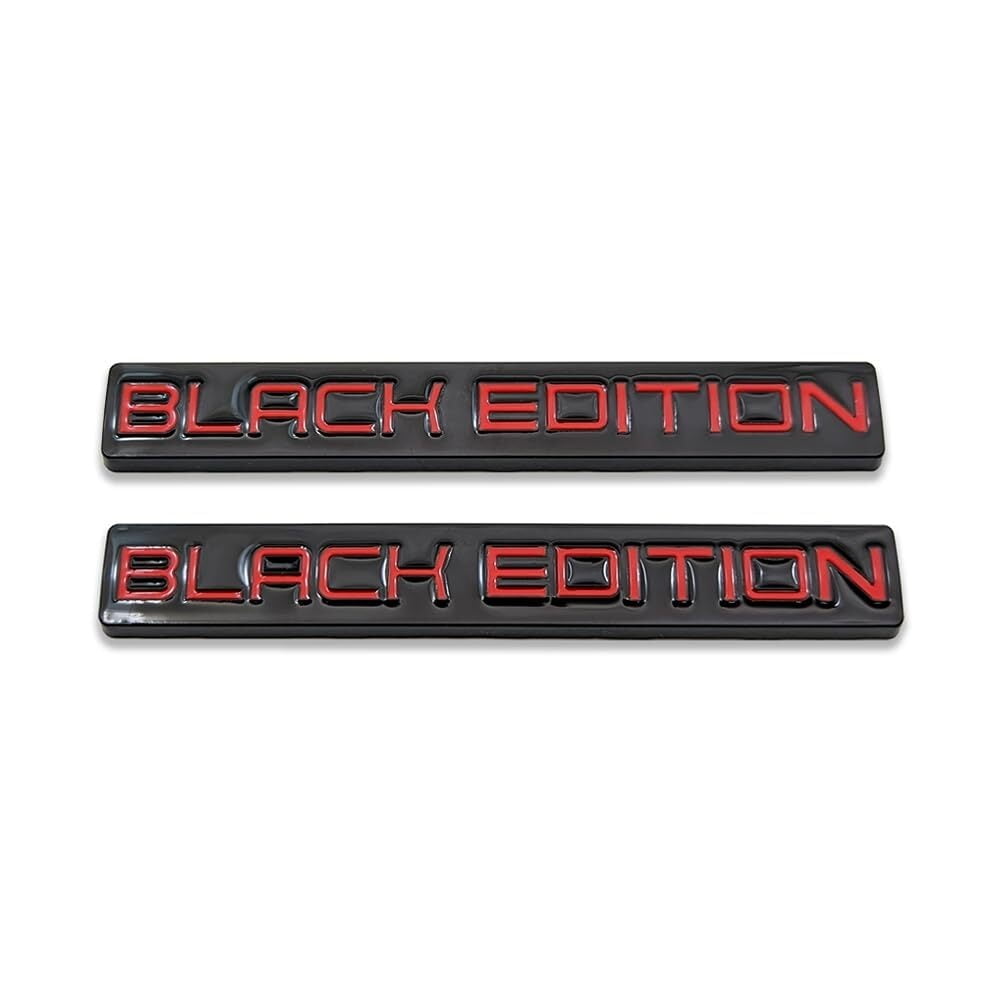 2X Chrome Metal Black Edition Logo Car Emblem Auto Badge 3D Premium ...