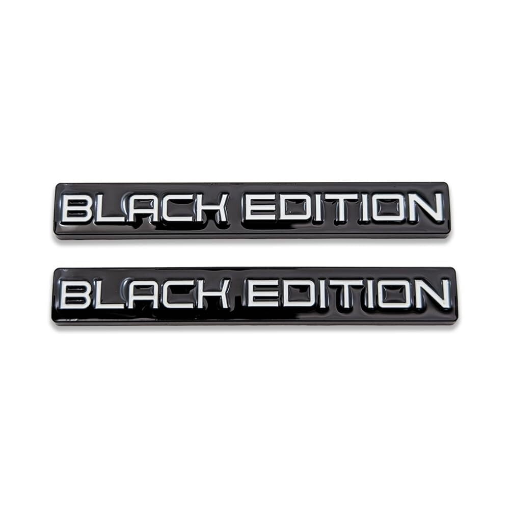 2X Chrome Metal Black Edition Logo Car Emblem Auto Badge 3D Premium ...