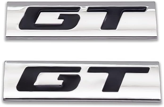 2X Chrome Metal GT Logo Car Emblem Premium 3D Grand Tourer Badge Auto ...
