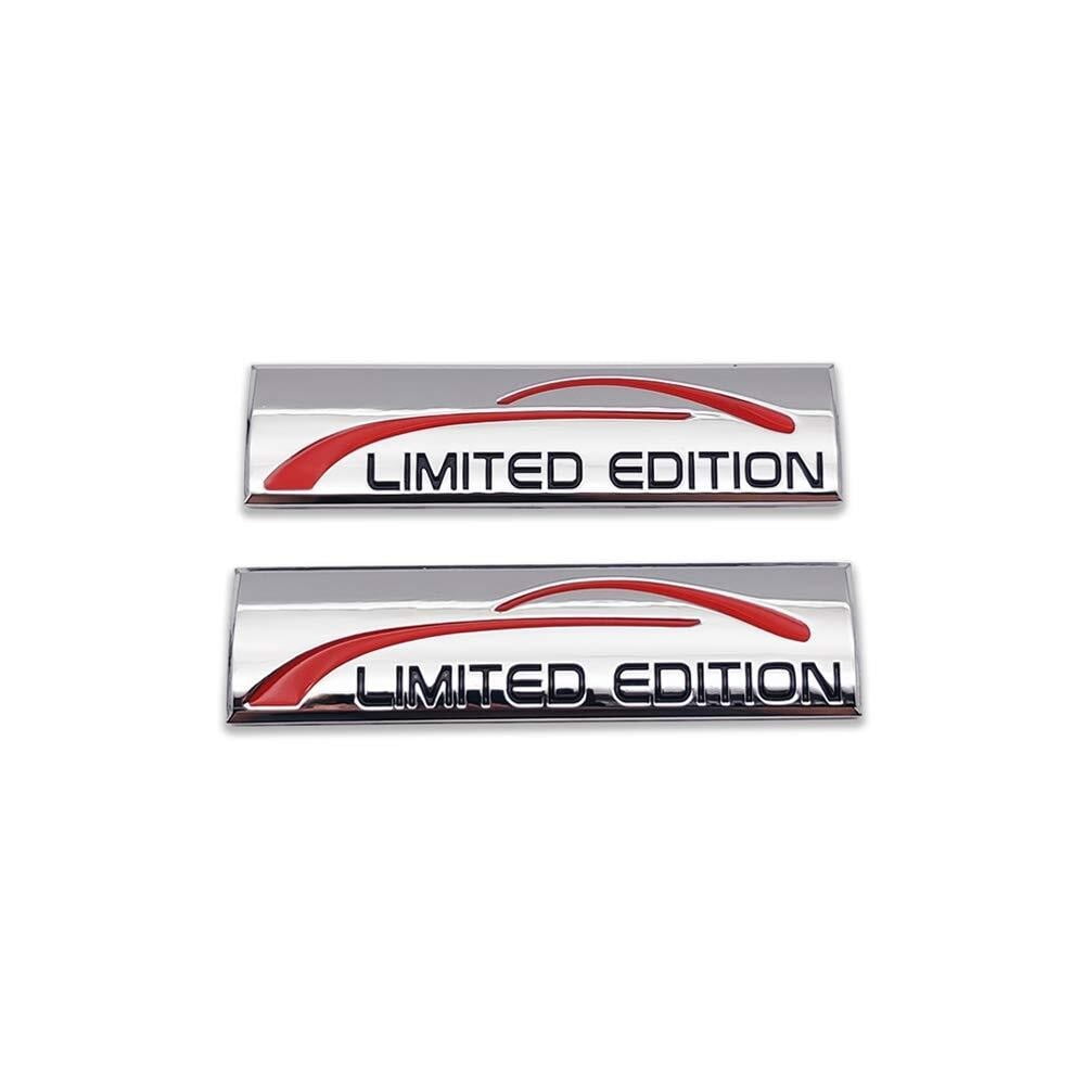 2X Chrome Metal Limited Edition Logo Car Emblem Premium 3D Sport Turbo ...