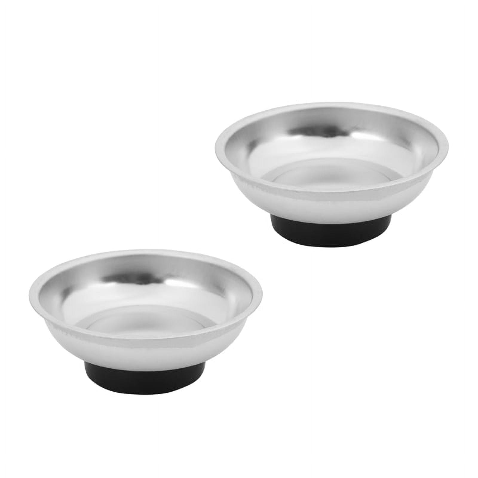 2X Circle Stainless Steel Magnetic Parts Bowl Tool Tray Nuts Bolts ...