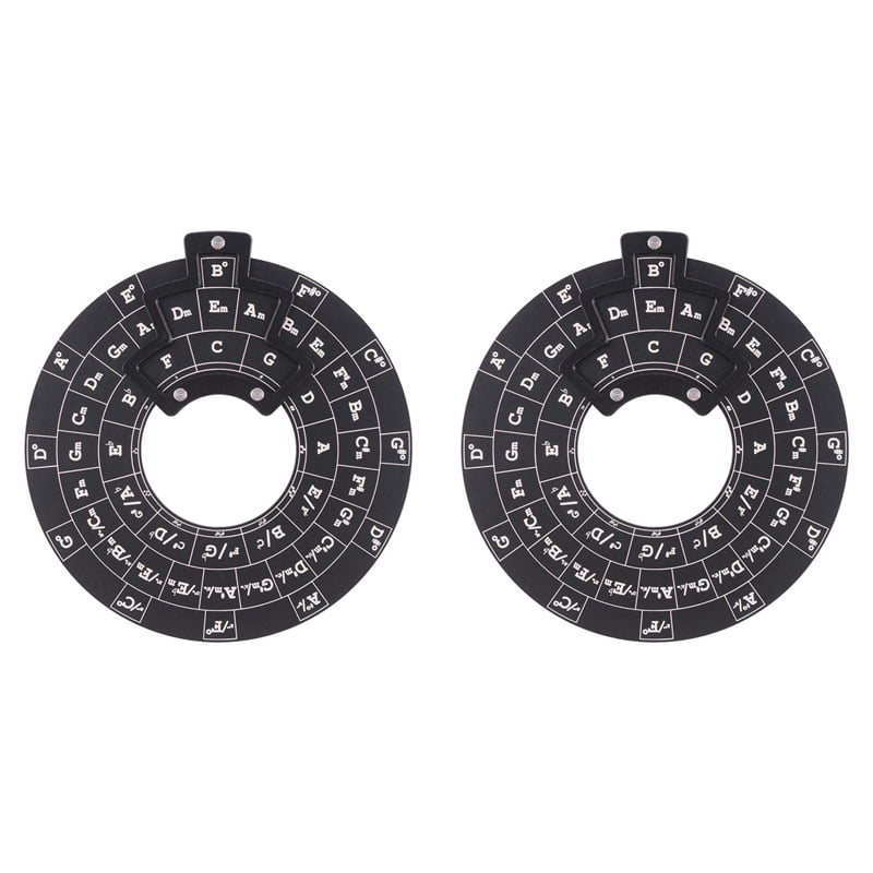 2X Circle of Fifths Wheel Guitar Chord Wheel Wooden Melody Tool Musical ...