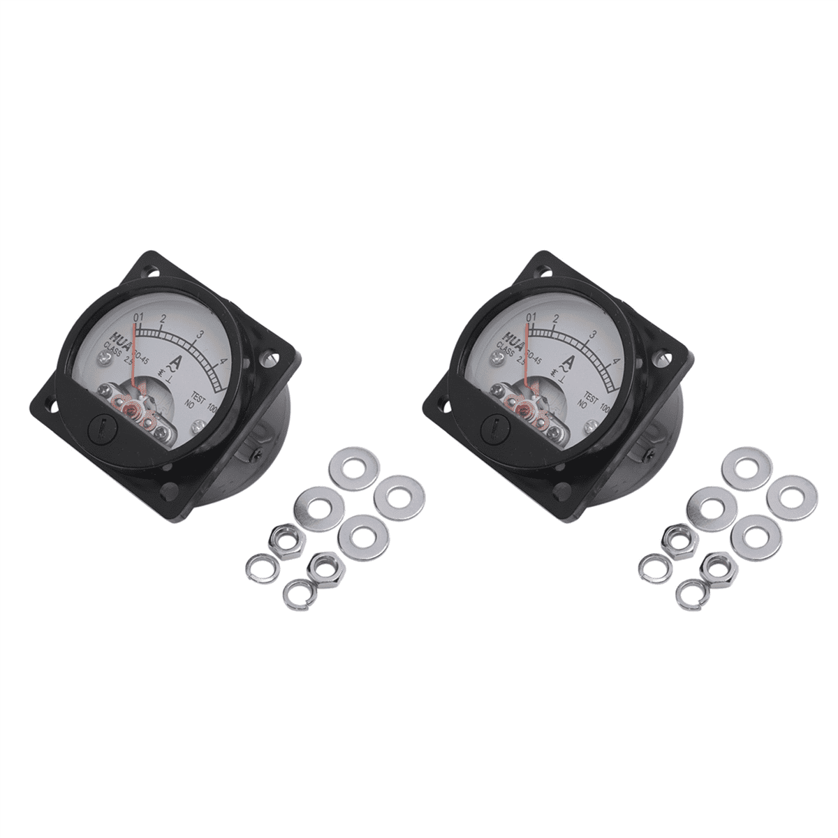 2X Class 2.5 Accuracy AC 0-5A Analog Panel Round Meter Ammeter Meter ...