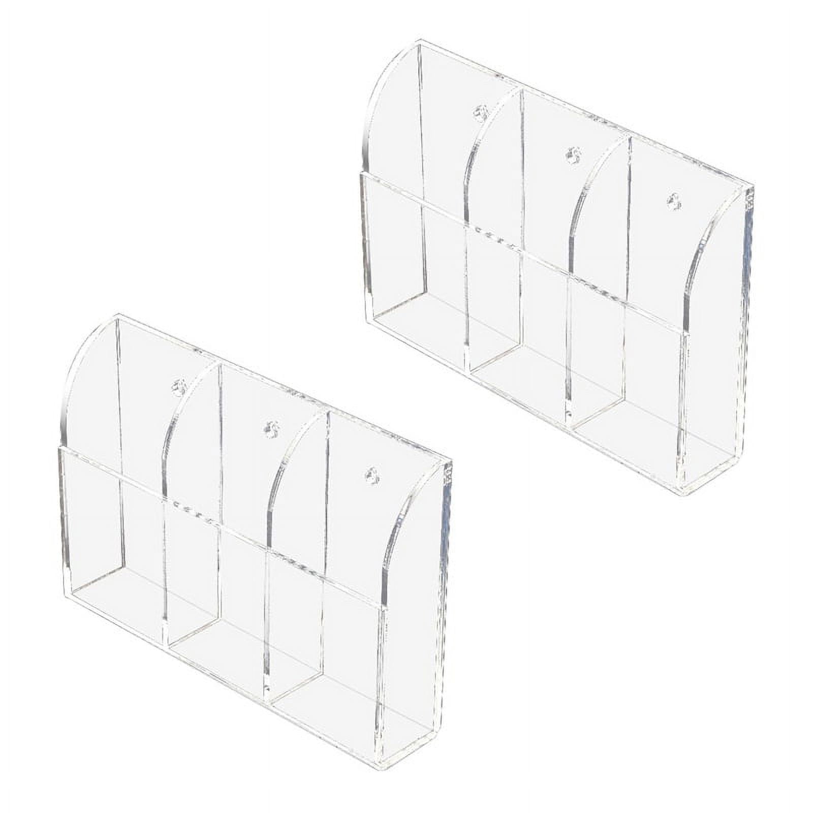 2X Clear Acrylic Remote Control Holder Wall Mount Media Organizer ...