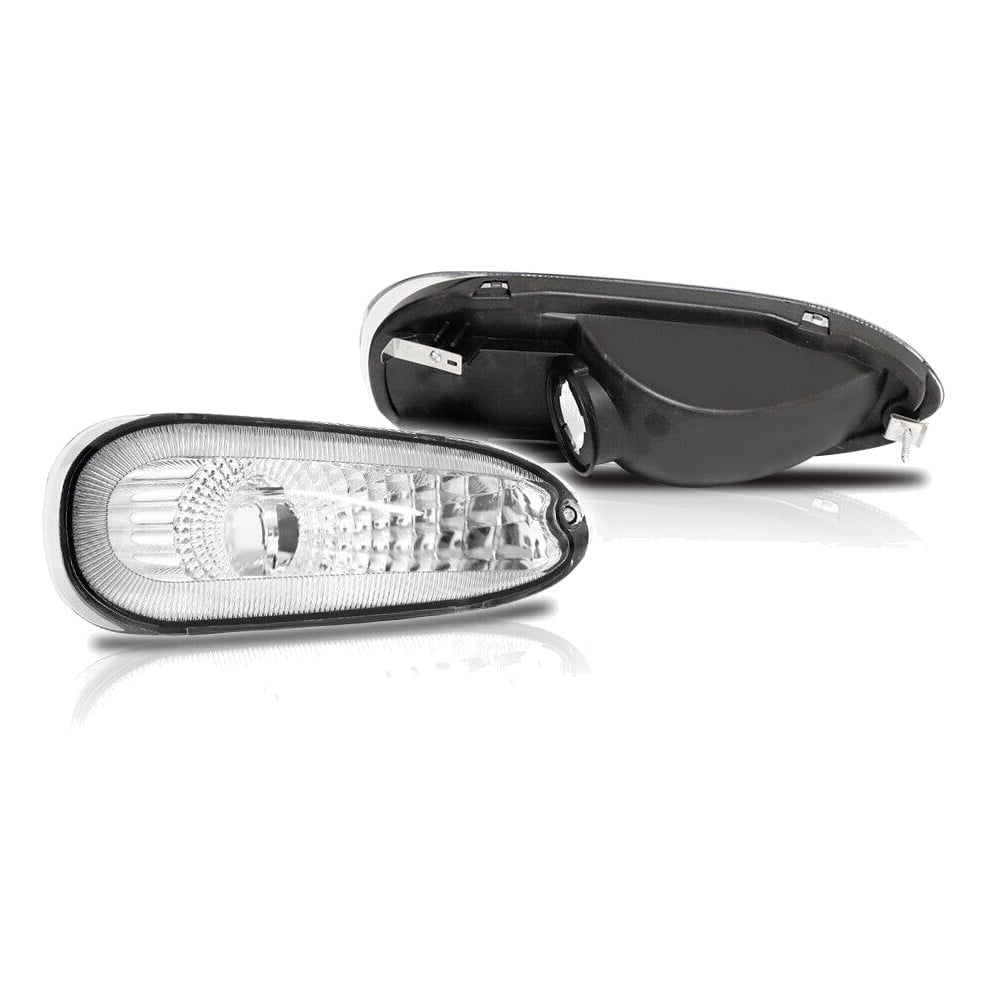 2X Clear Lens Chrome Front Corner Signal Lights with Black ABS Housing ...