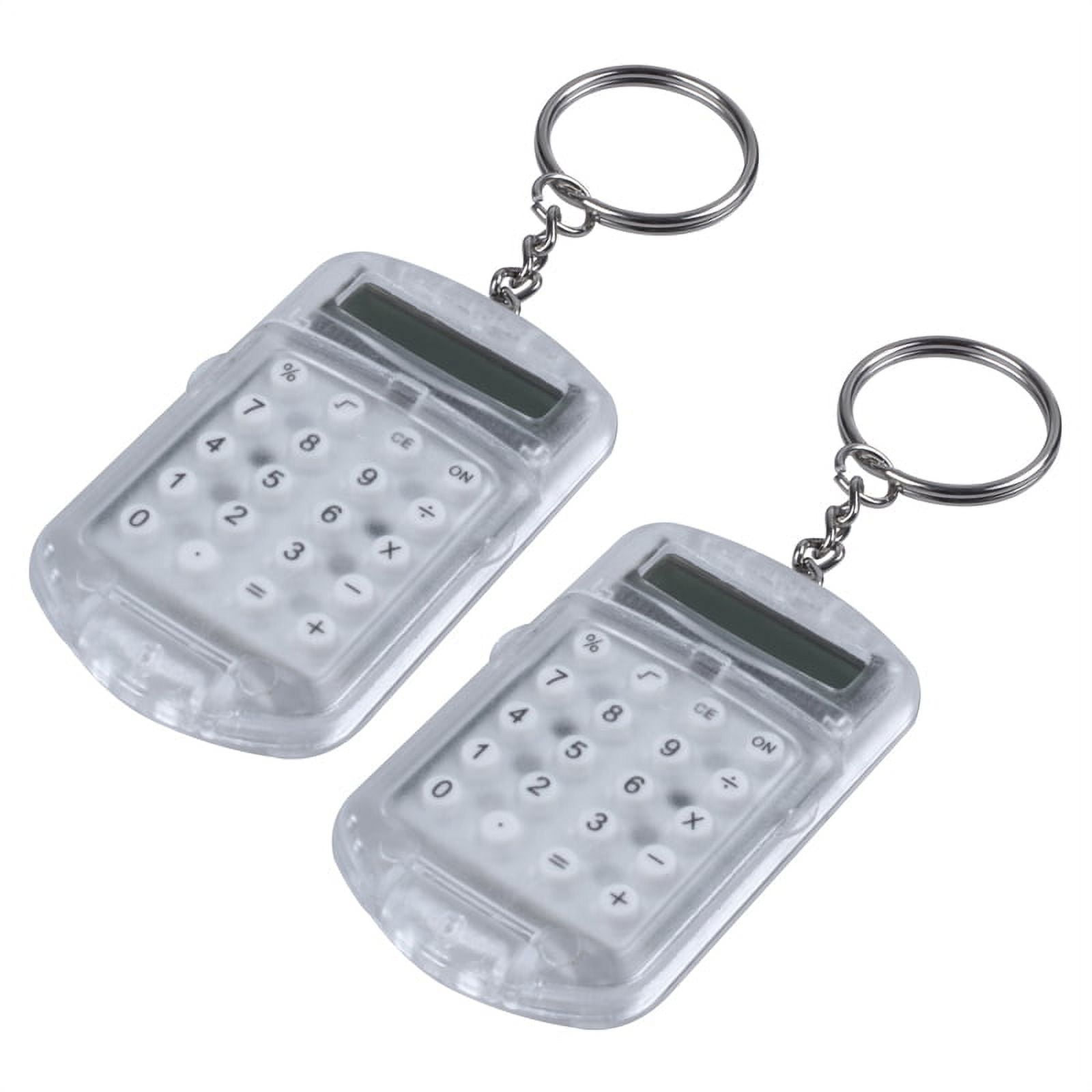 2X Clear Plastic Casing 8 Digits Electronic Mini Calculator W Keychain ...