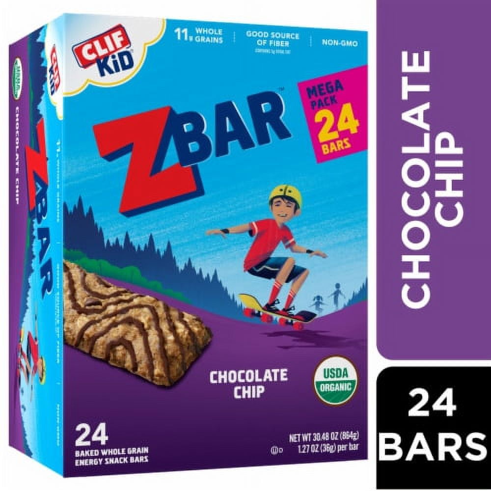 2X-Clif Kid Zbar Chocolate Chip Organic Snack Bars - 30.48 oz - Walmart ...