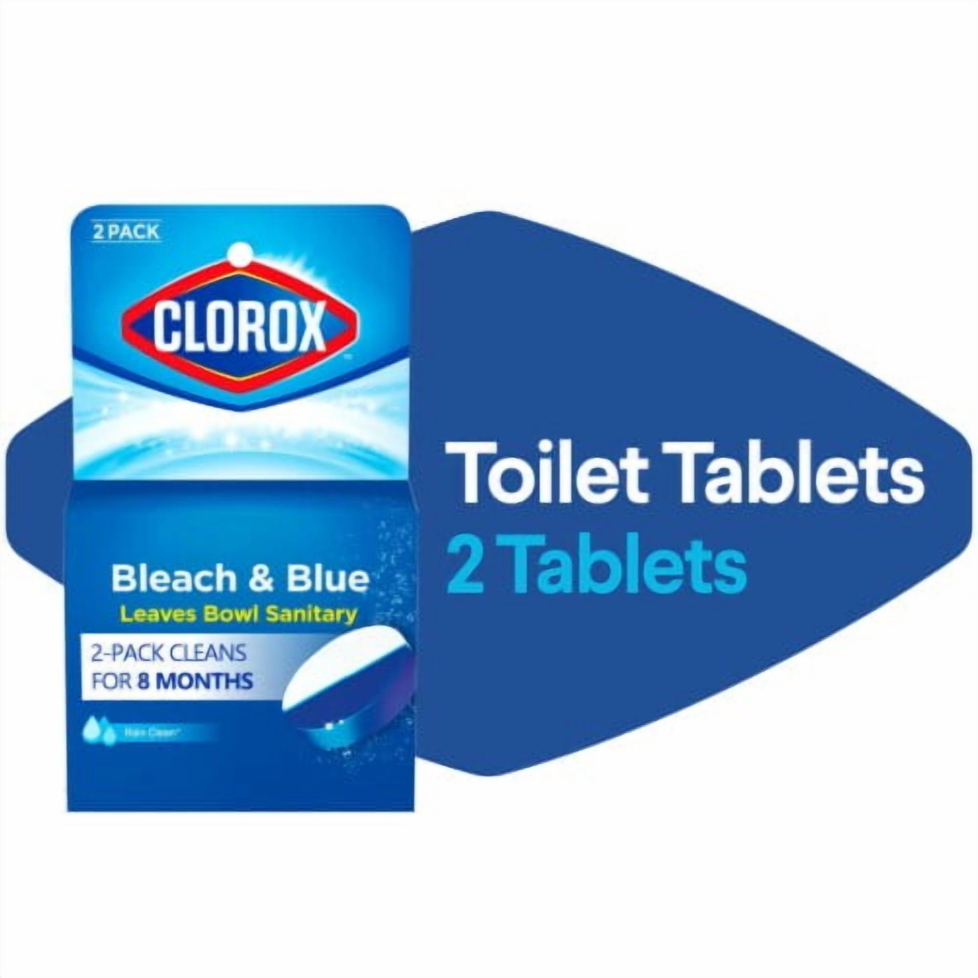 2X - Clorox Ultra Clean Bleach and Blue Rain Clean Toilet Tablets 4.94 ...