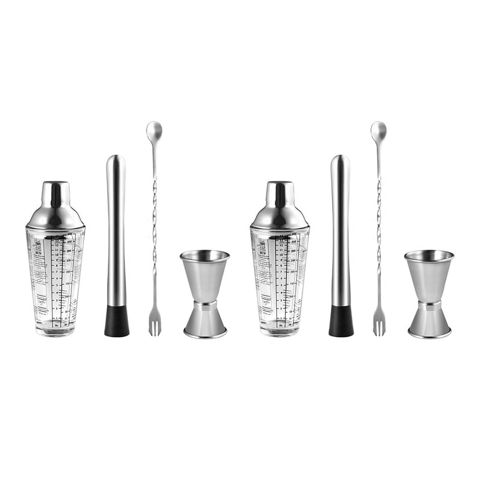 2X Cocktail Shaker Set Transparent Scale Bar Shakers Cup Wine Mixing ...