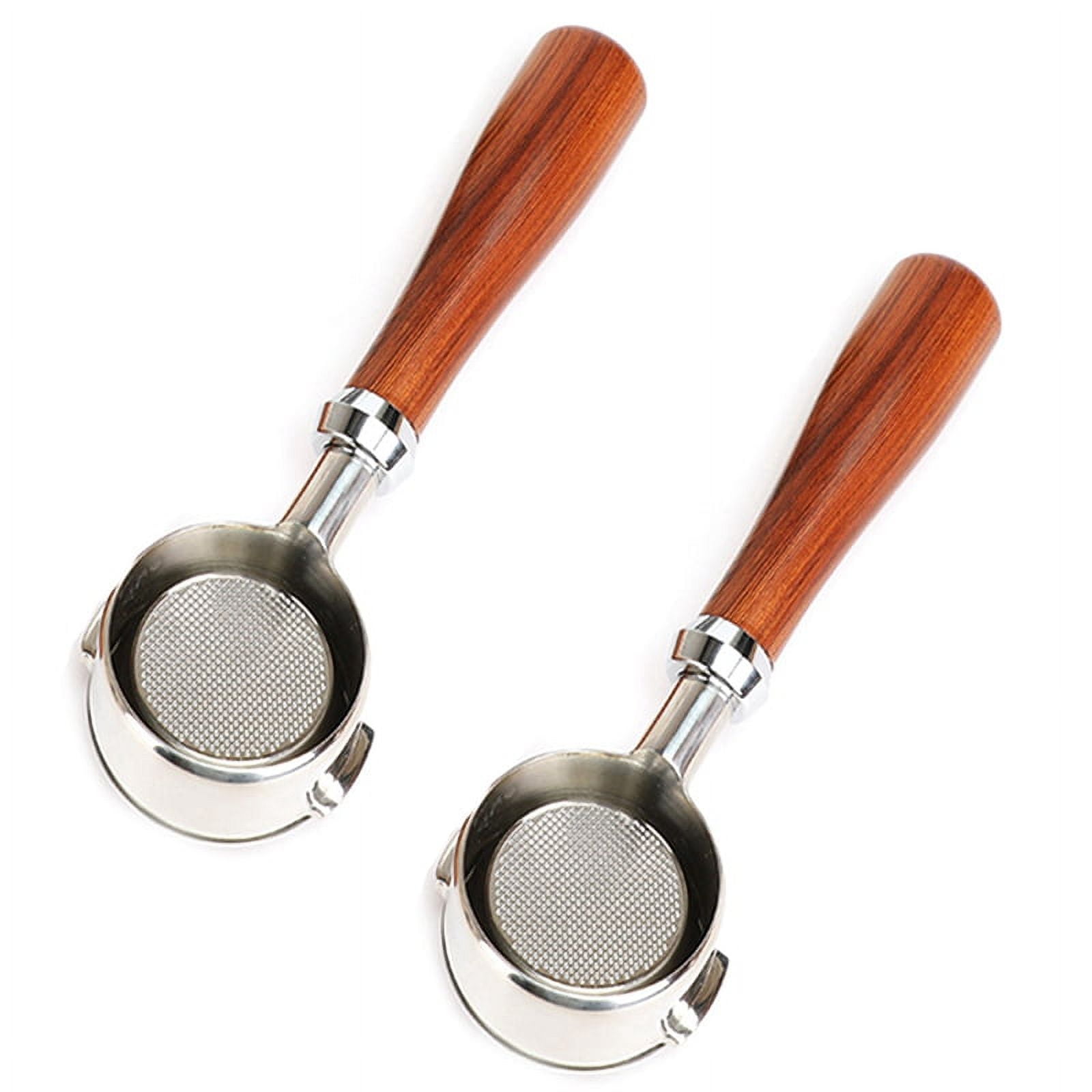 2X Coffee Bottomless Portafilter Coffee Machine Wood Handle Filter ...