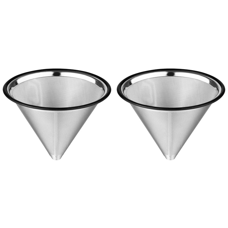 2X Coffee Pouring Filter Reusable Stainless Steel Coffee Dripper ...