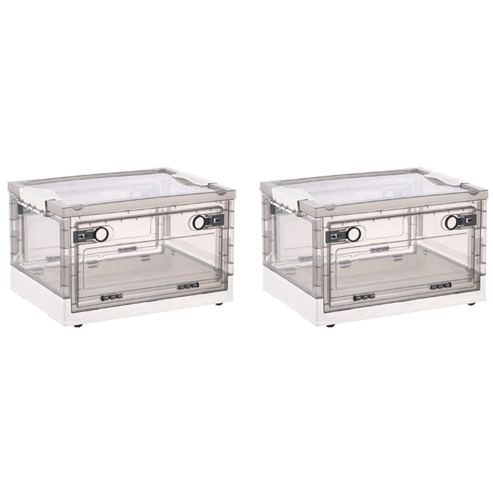 2X Storage Bins with Double Side Doors , Clear Storage Boxes with Lid ...