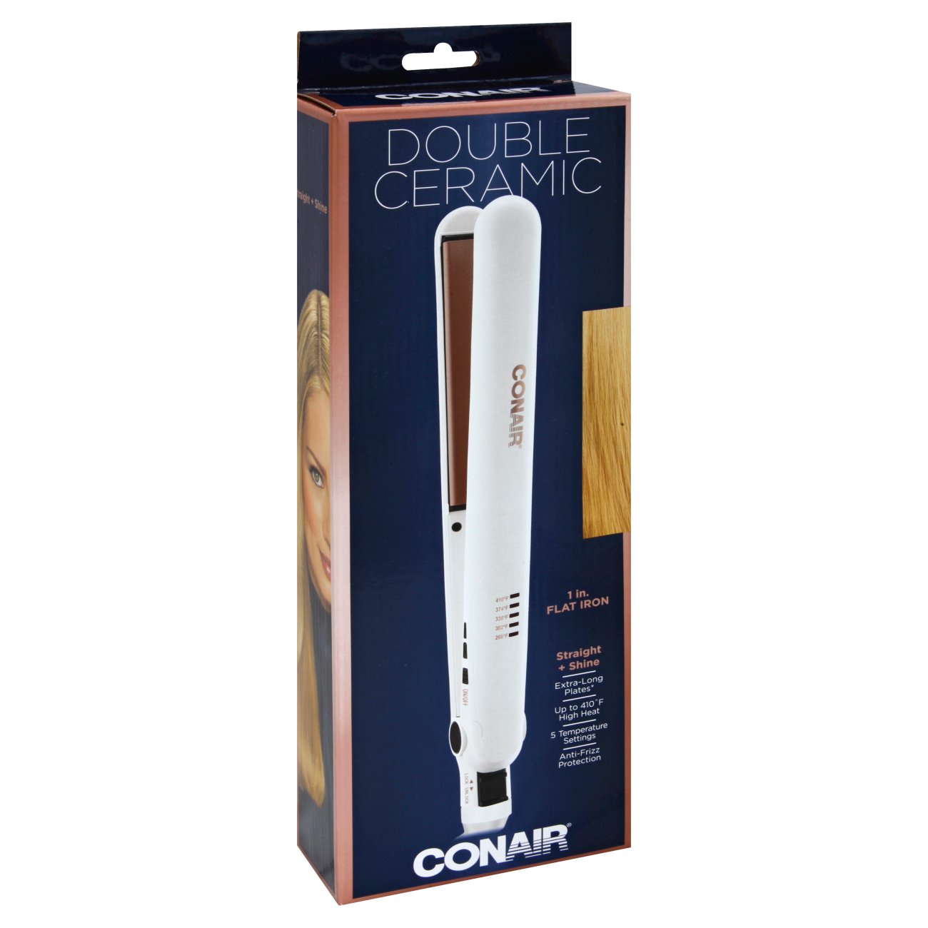 2X - Conair Double Ceramic 1" Flat Iron Rose Gold - ea - Walmart.com
